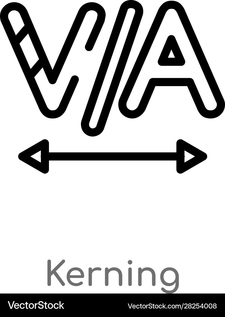 Outline kerning icon isolated black simple line Vector Image