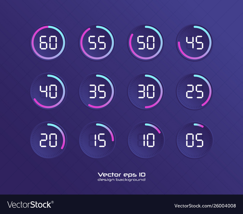 Set timers Royalty Free Vector Image - VectorStock