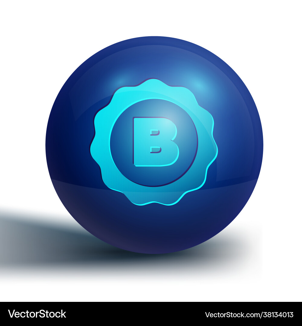 Blue bottle cap with inscription beer icon Vector Image