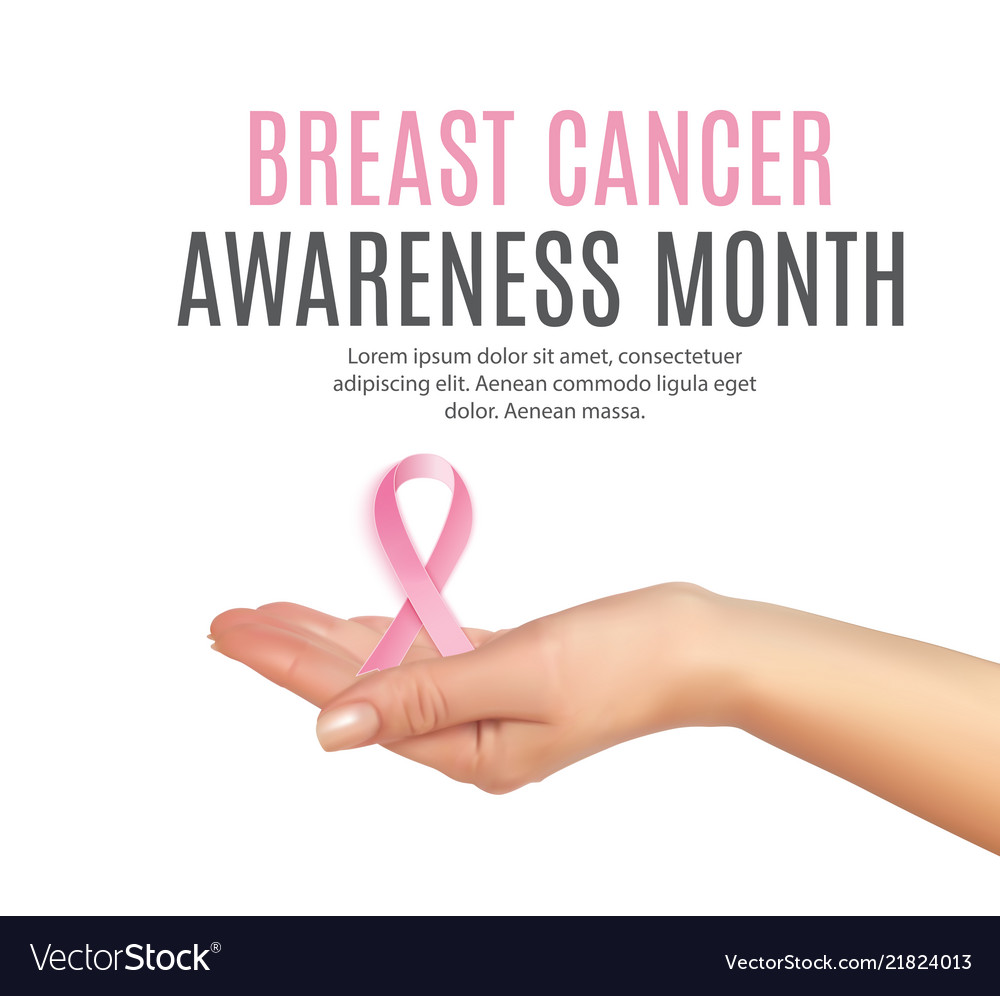 Breast cancer awareness month pink ribbon Vector Image
