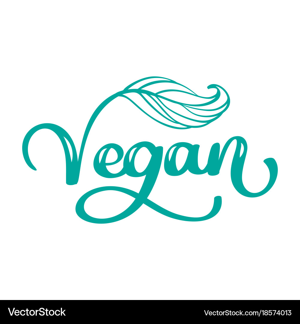 Calligraphy lettering hand written green word Vector Image
