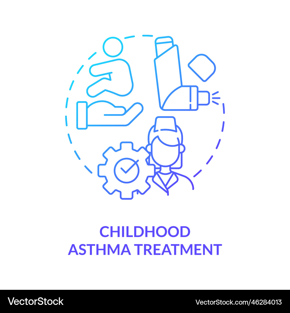 Childhood asthma treatment blue gradient concept Vector Image