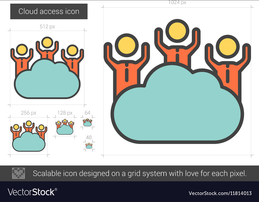 Cloud access line icon Royalty Free Vector Image