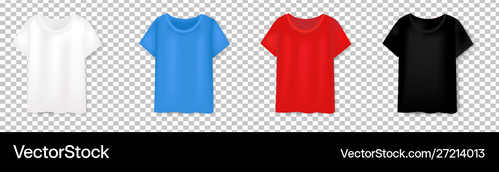 Colorful t-short design template set transparent Vector Image