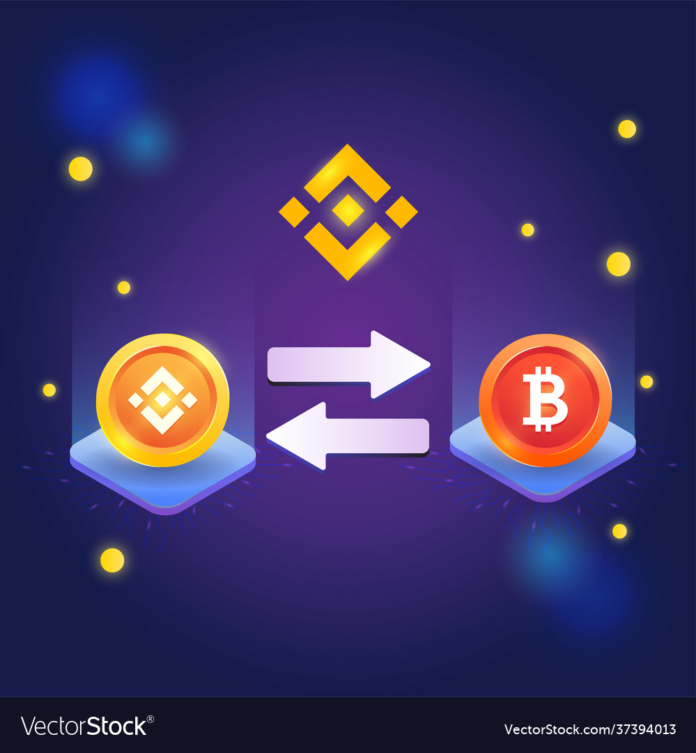 Concept binance exchange platform crypto Vector Image