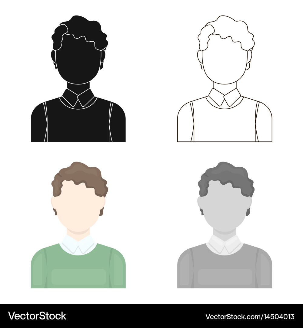 Curly boy icon cartoon single avatarpeaople Vector Image