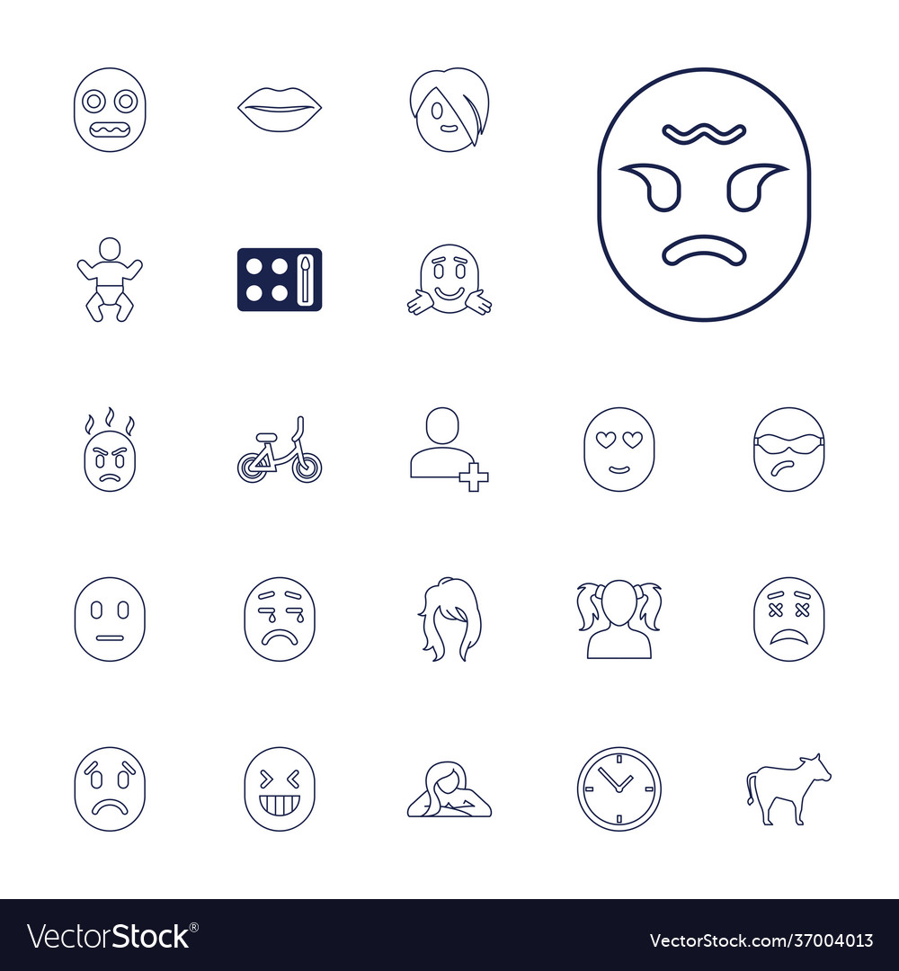 Face icons Royalty Free Vector Image - VectorStock