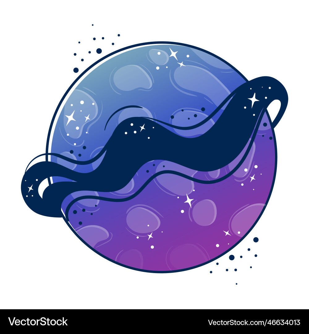 Fantasy alien planet moon and satellite magical Vector Image