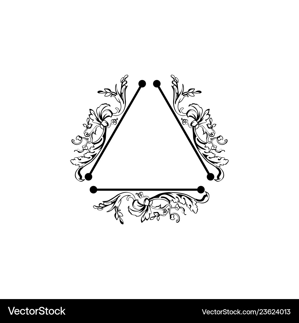 Floral filigree frame isolated on white Royalty Free Vector