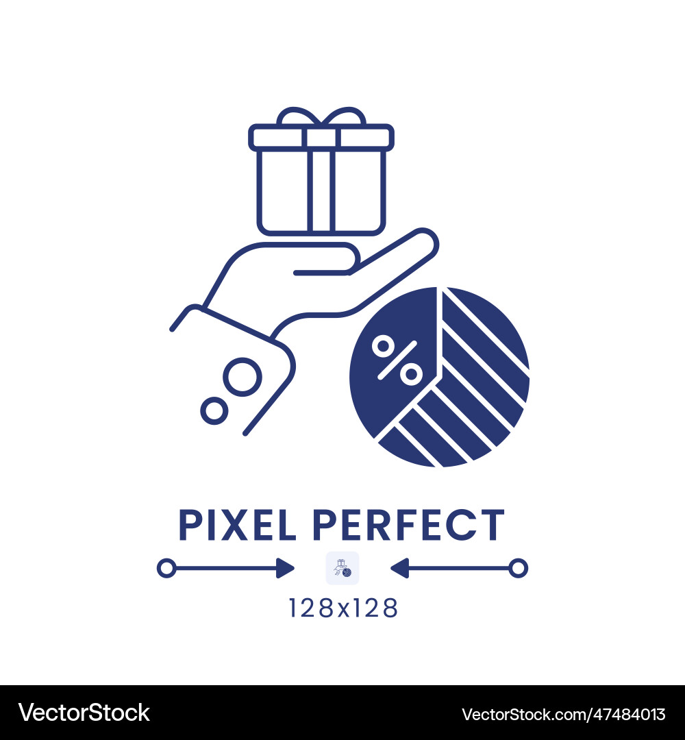 Gift tax black solid desktop icon Royalty Free Vector Image