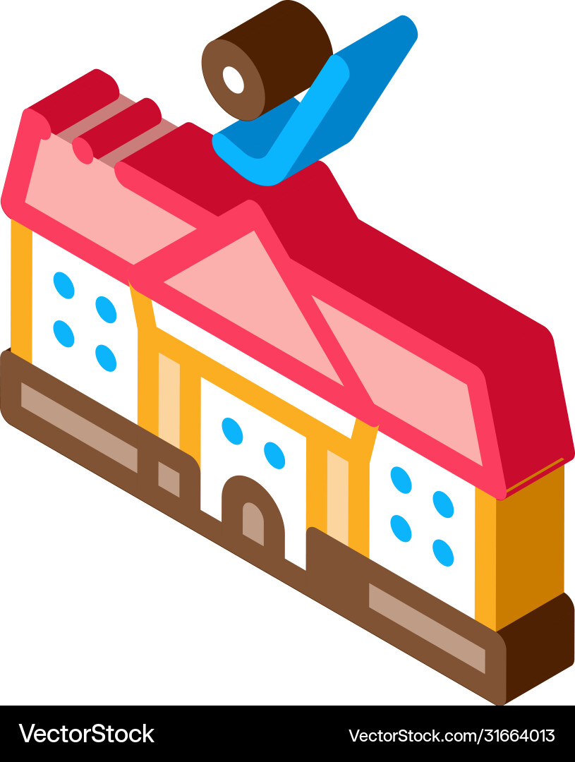 Golf club house isometric icon Royalty Free Vector Image