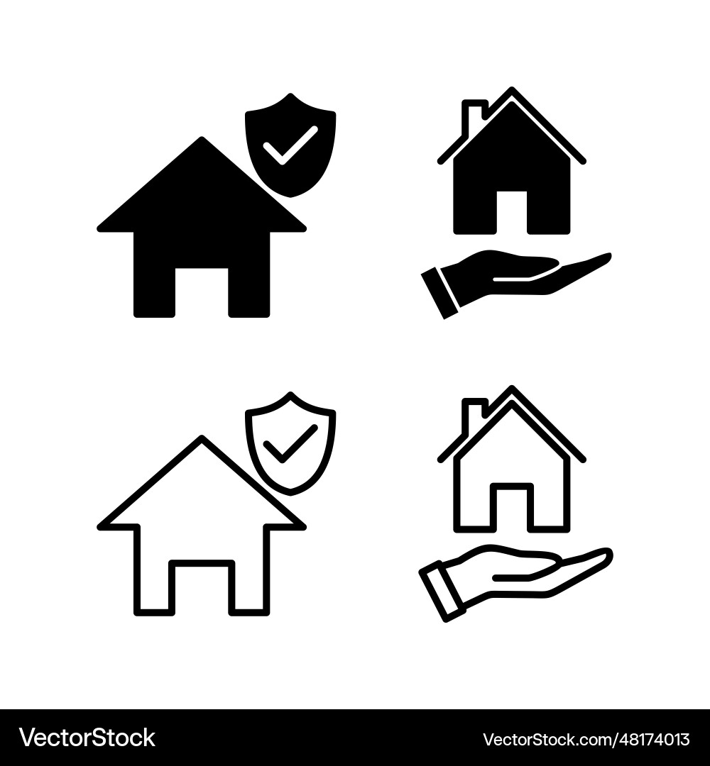 Home insurance icon home shield protect logo Vector Image