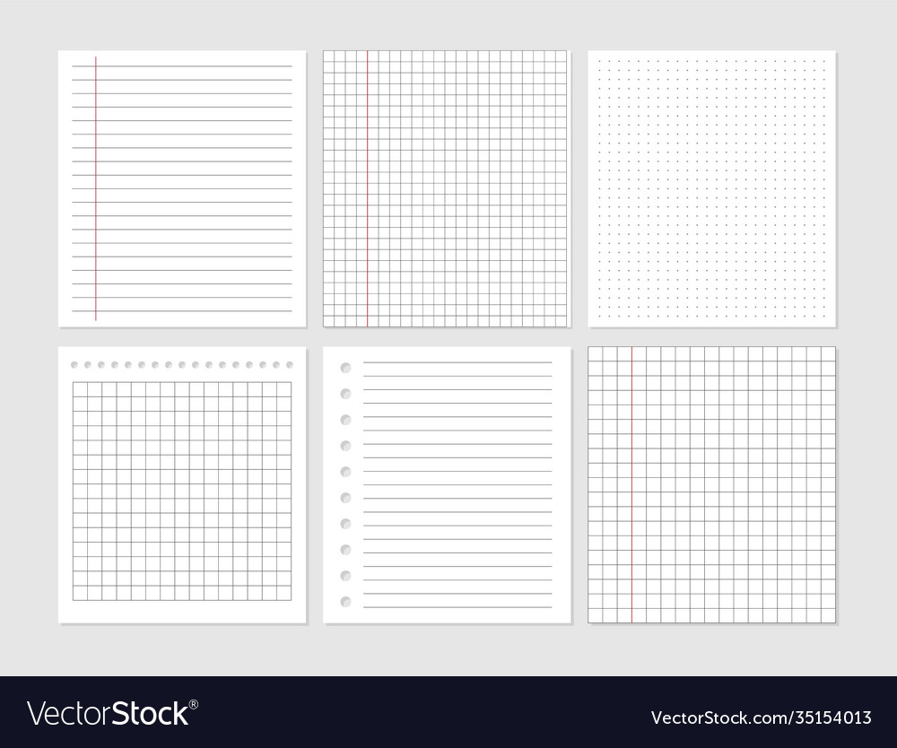 Notebook paper sheet document graphical blank Vector Image