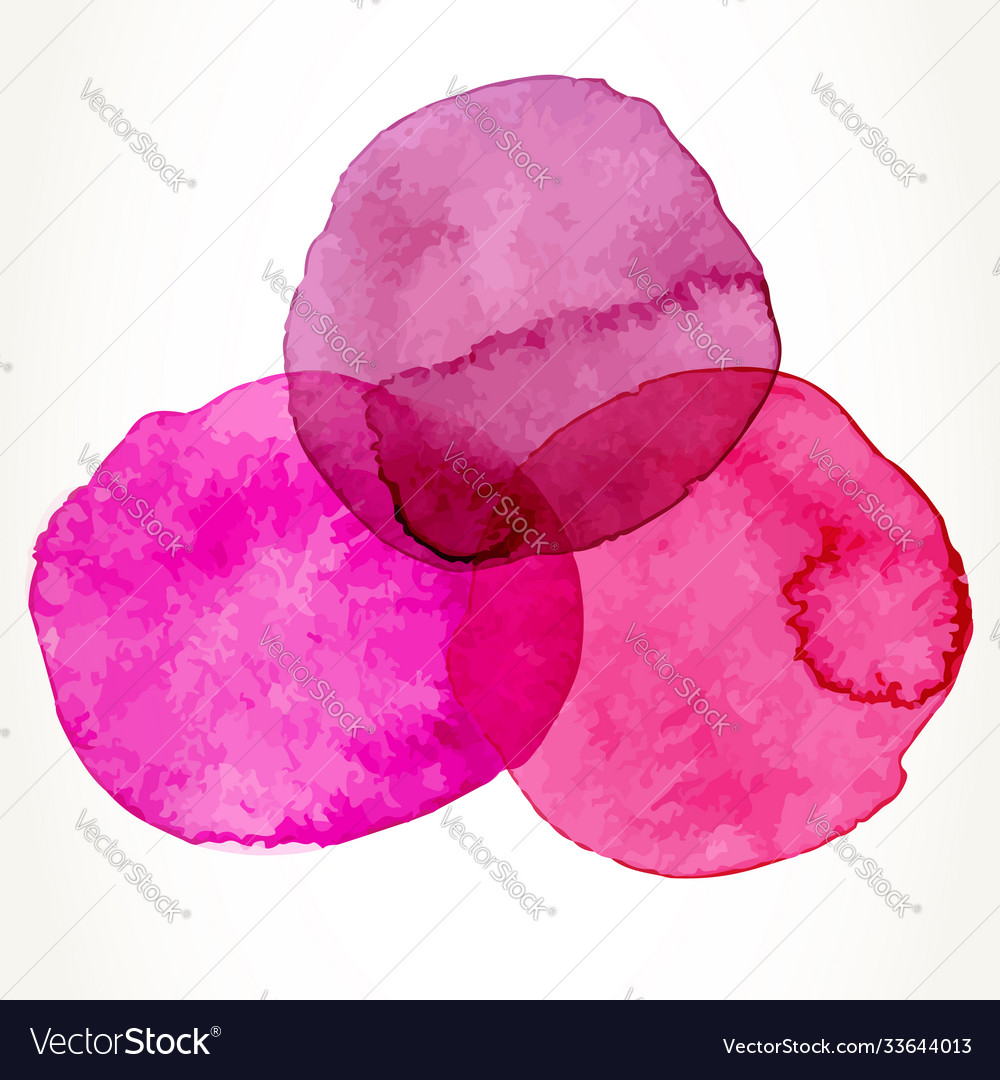 Pink watercolor circles Royalty Free Vector Image