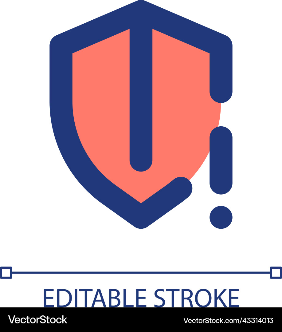 Security threat pixel perfect rgb color ui icon Vector Image