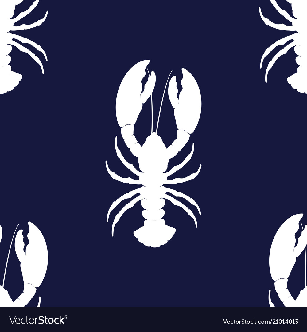Simple lobster pattern Royalty Free Vector Image