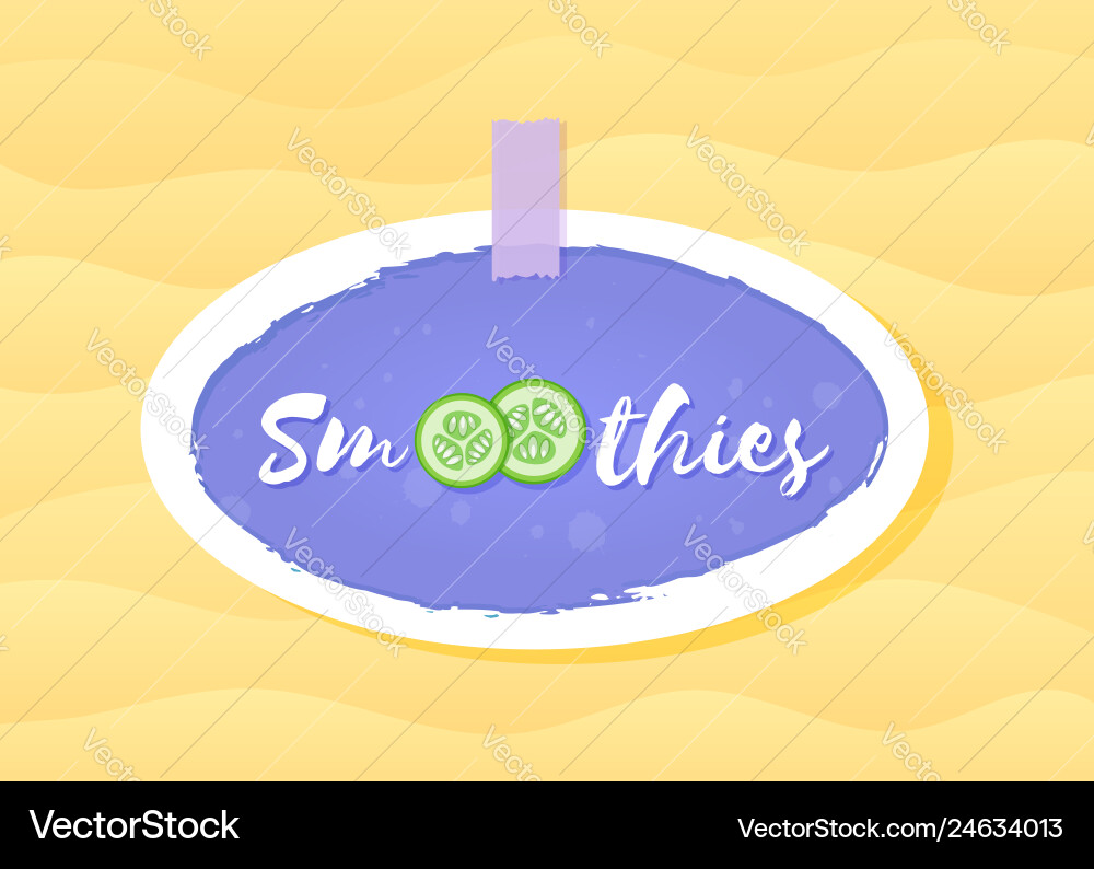 Smoothie cucumber cocktail sticker logo Royalty Free Vector