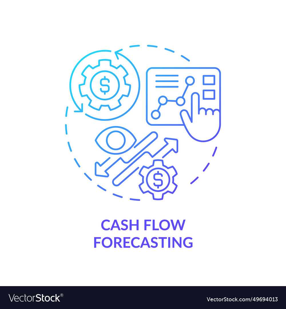 Thin line simple gradient cash flow forecasting Vector Image