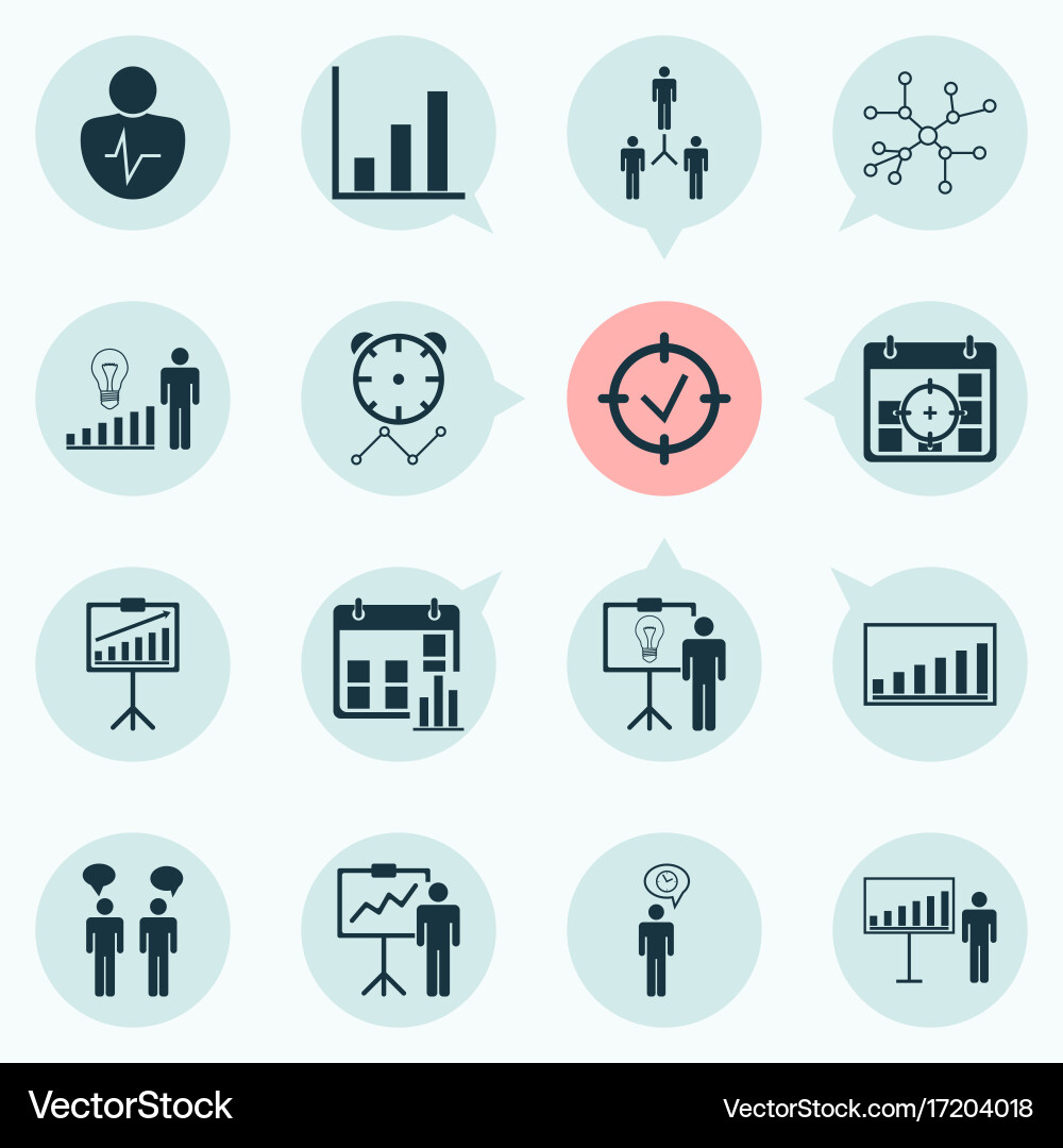 Authority icons set collection of project Vector Image