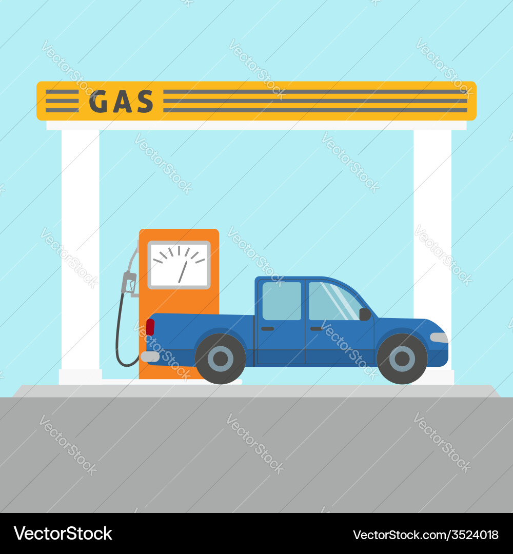 Car at the gas station Royalty Free Vector Image
