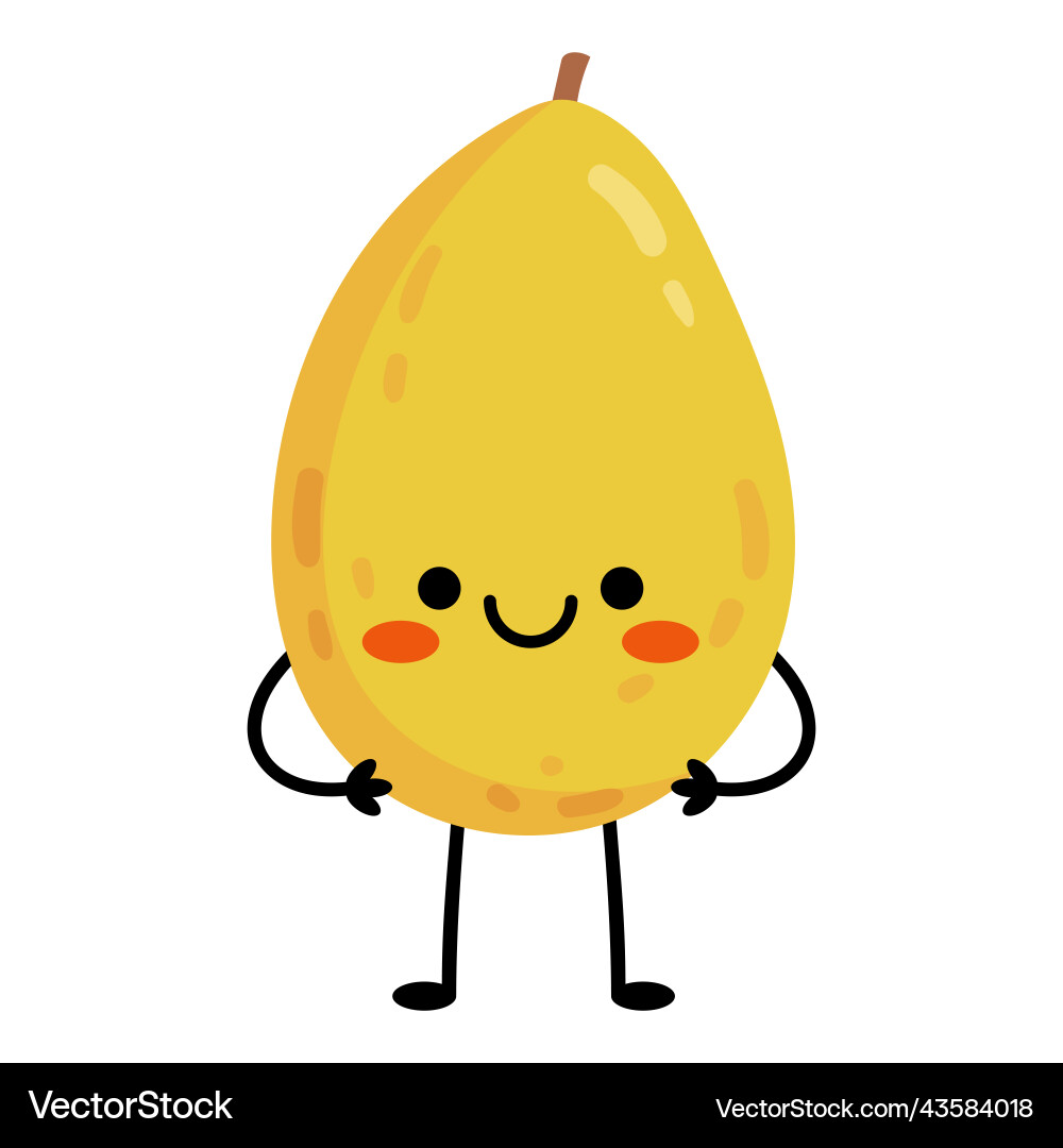 Cute cartoon character yellow ripe mango Vector Image