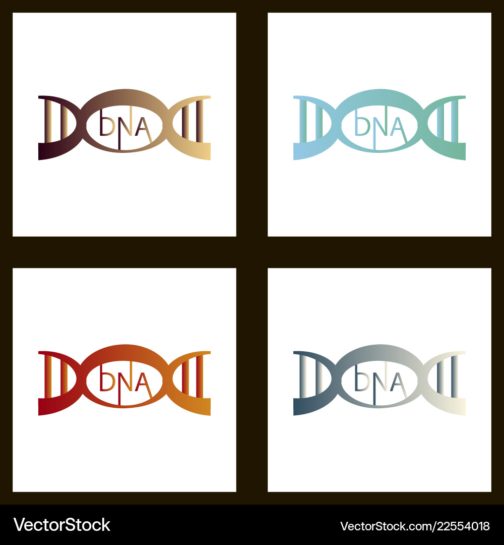 Dna genetic sign elements and icons collection Vector Image