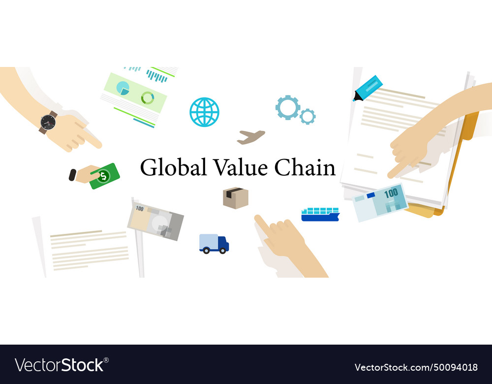 Global value chain distribution industry logistic Vector Image