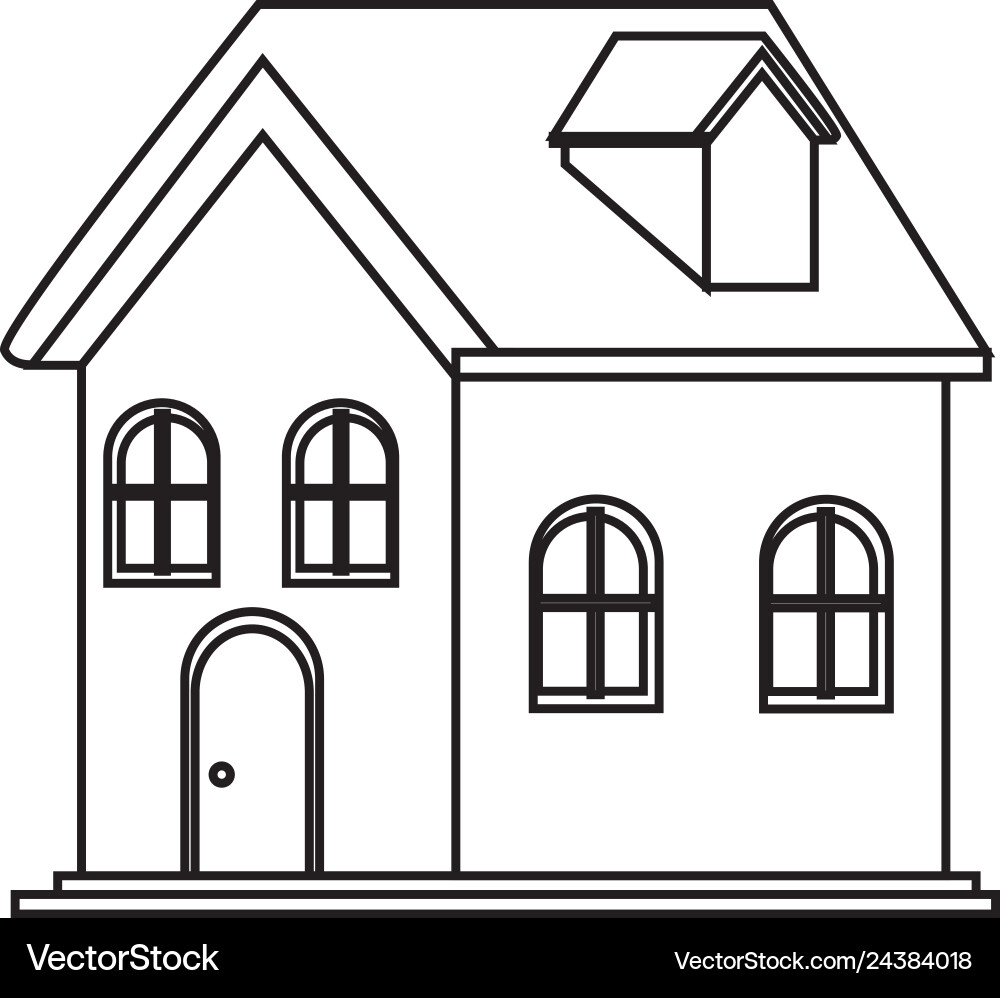 House icon isolated black and white Royalty Free Vector