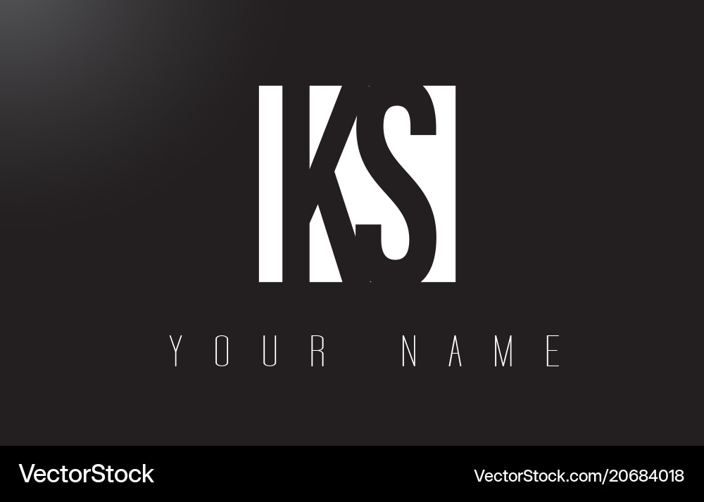 Ks letter logo with black and white negative Vector Image