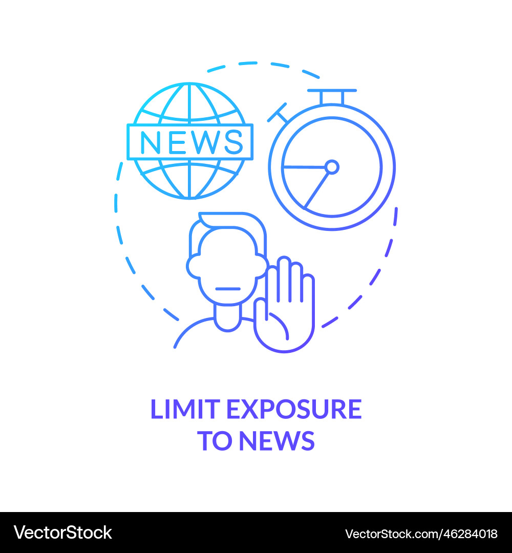 Limit exposure to news blue gradient concept icon Vector Image