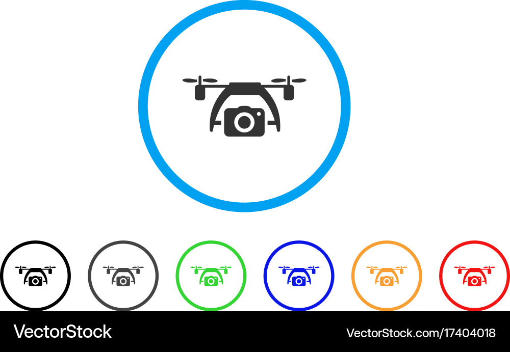 Photo drone rounded icon Royalty Free Vector Image