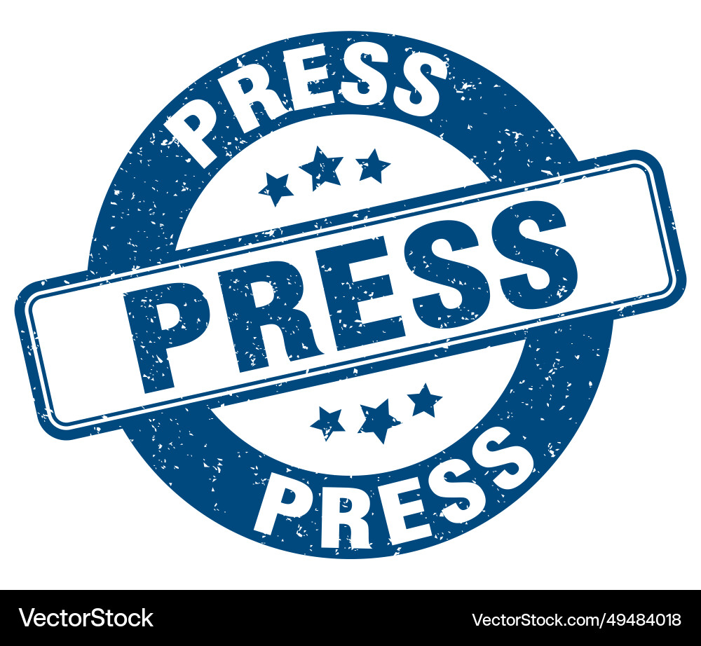 Press stamp label round grunge sign Royalty Free Vector