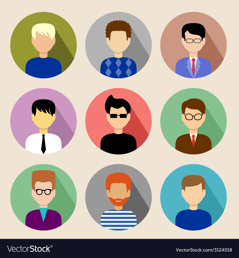 Set round flat icons with men Royalty Free Vector Image Set round flat icons with men Royalty Free Vector Image