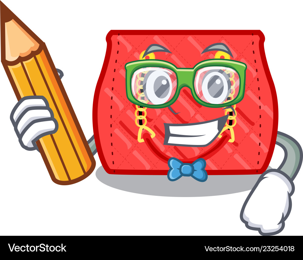 Student small shoulder bag quilted by cartoon Vector Image
