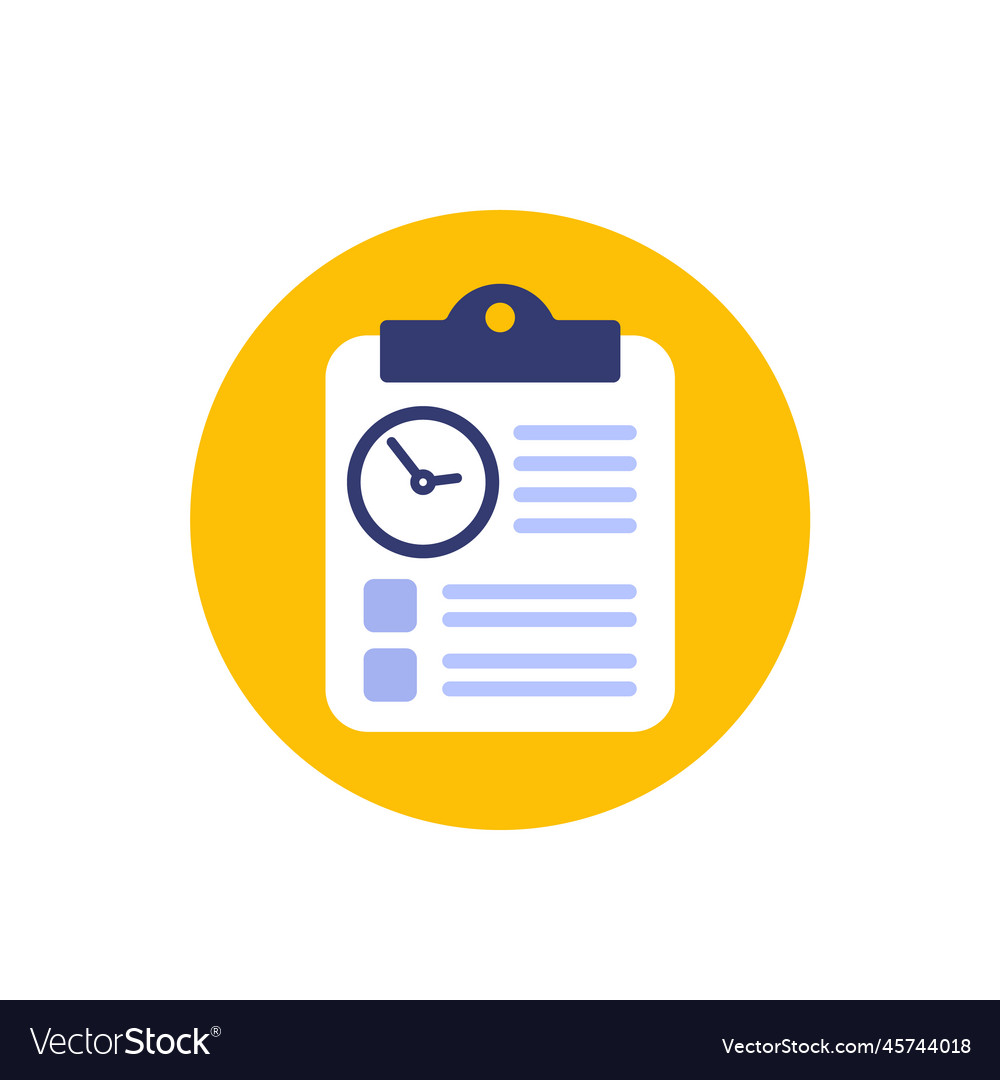 Timesheet time tracking icon flat Royalty Free Vector Image Timesheet time tracking icon flat Royalty Free Vector Image