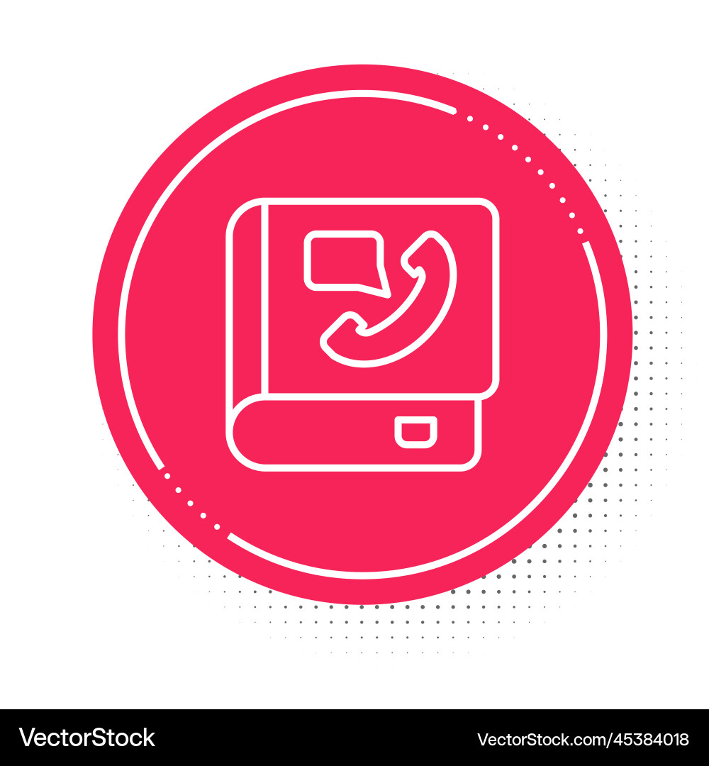 White line phone book icon isolated on Royalty Free Vector