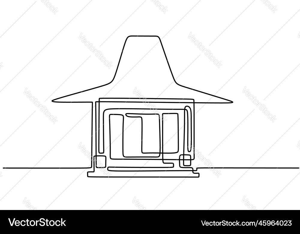 Continuous one line of traditional javanese Vector Image
