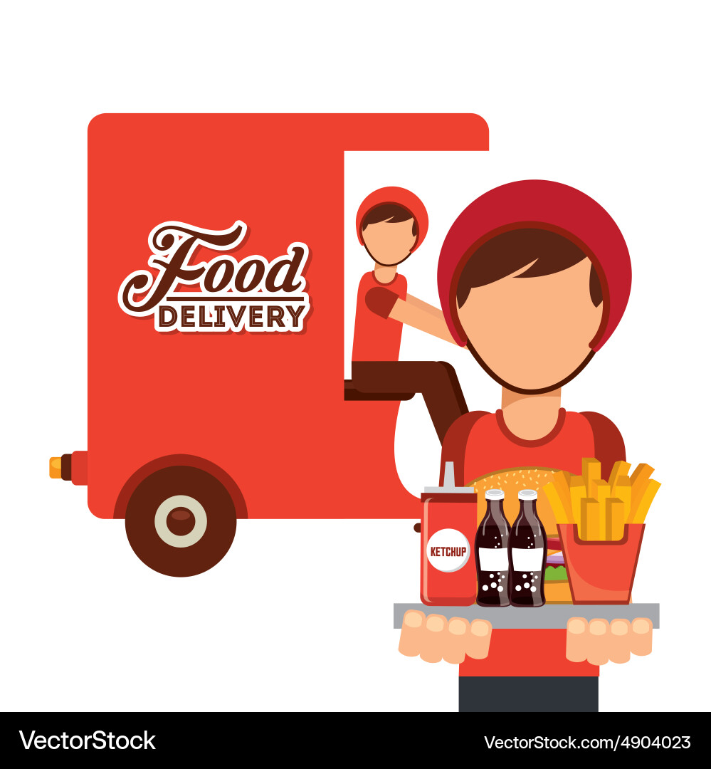 Delivery food Royalty Free Vector Image - VectorStock