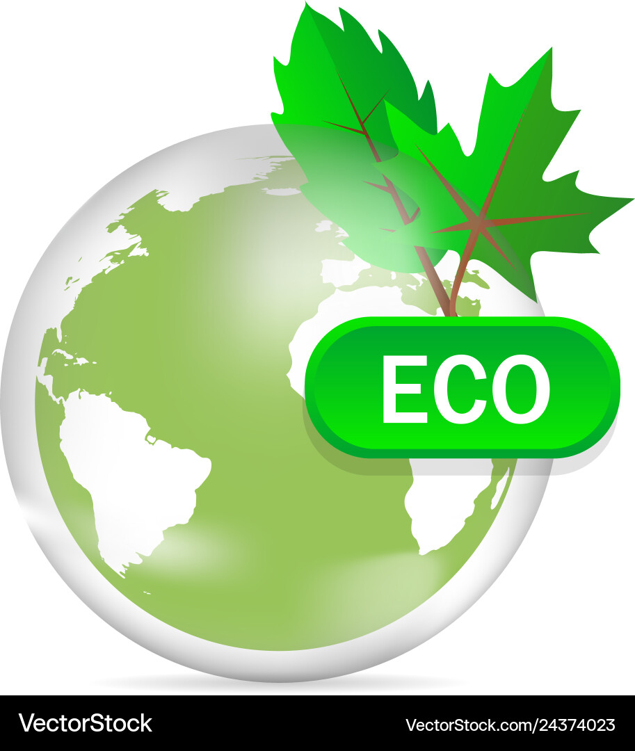 Eco friendly green earth design isolated on white Vector Image