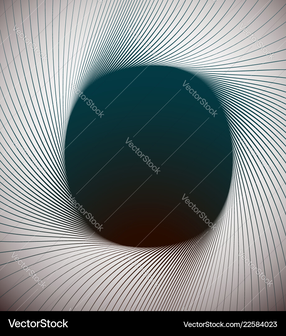 Geometric element with radial lines abstract art Vector Image