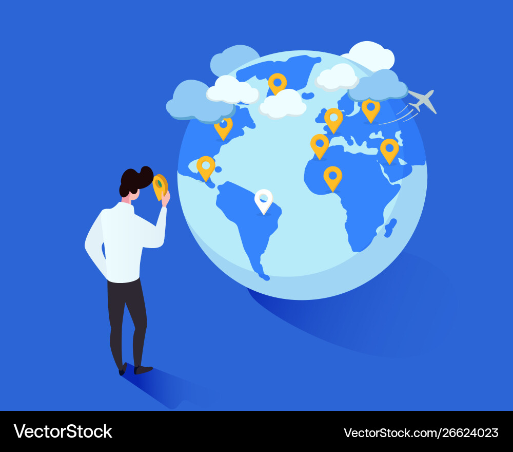 International tourism isometric Royalty Free Vector Image