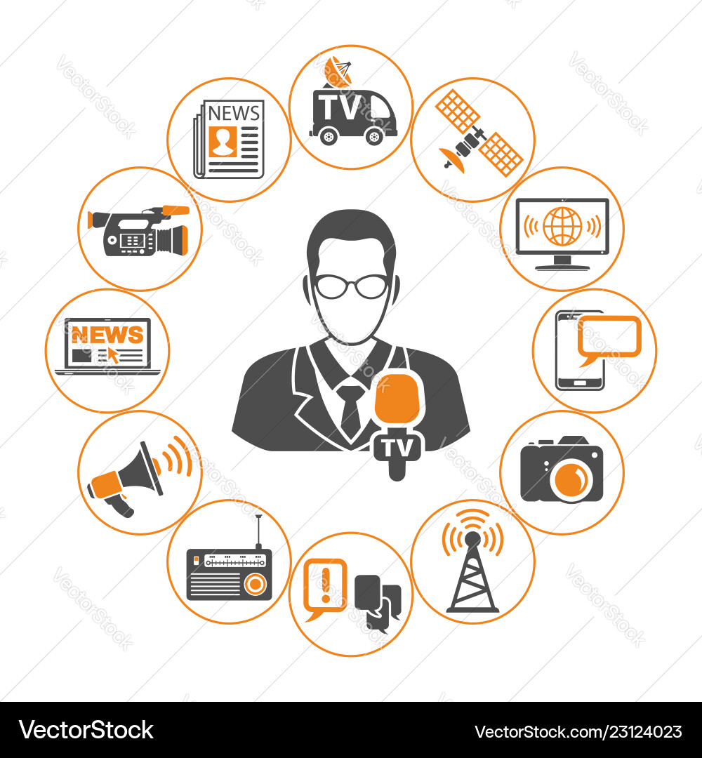 Media and news concept Royalty Free Vector Image