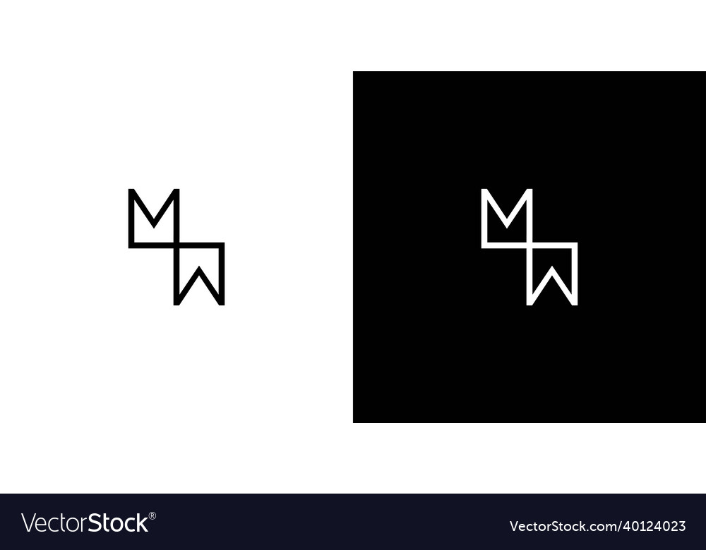 Modern and elegant mw letter initial logo design 5