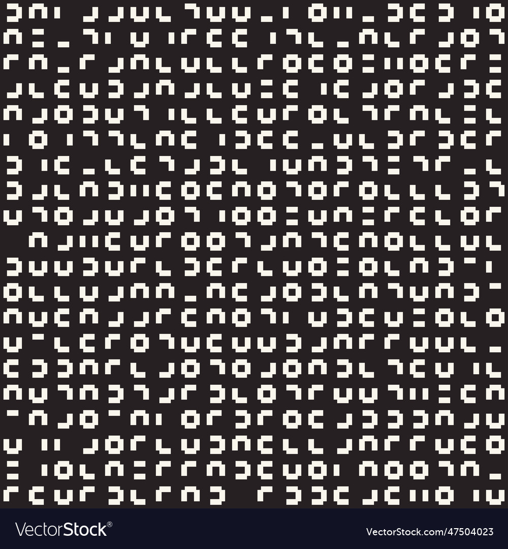 Monochrome Glitch Symbols Textured Pattern Vector Image