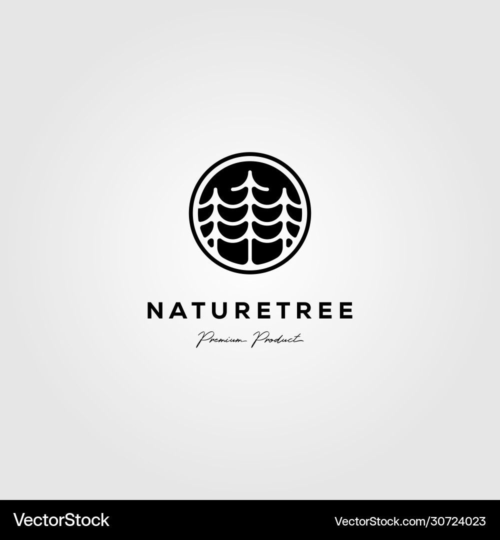 Nature tree company pine logo emblem design Vector Image