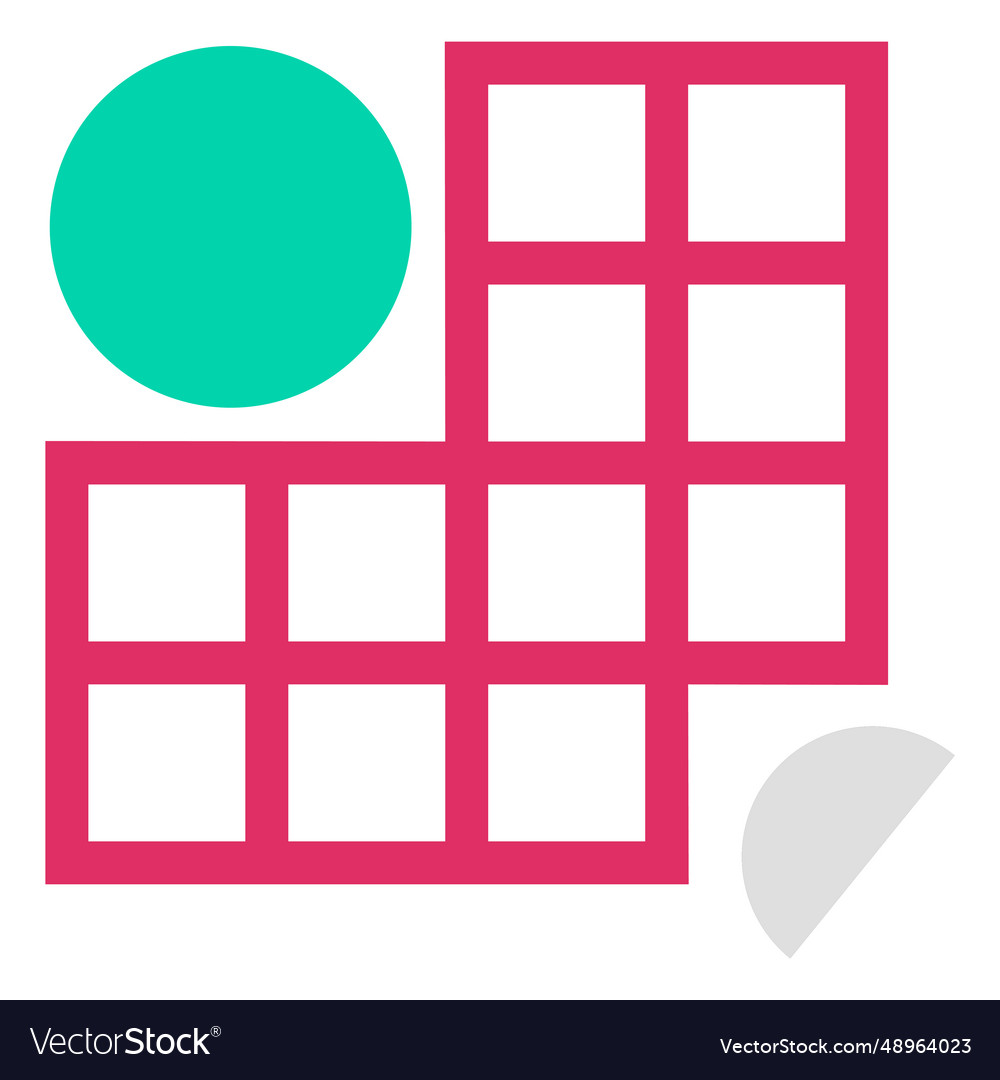 Rectangle grid circles logo Royalty Free Vector Image