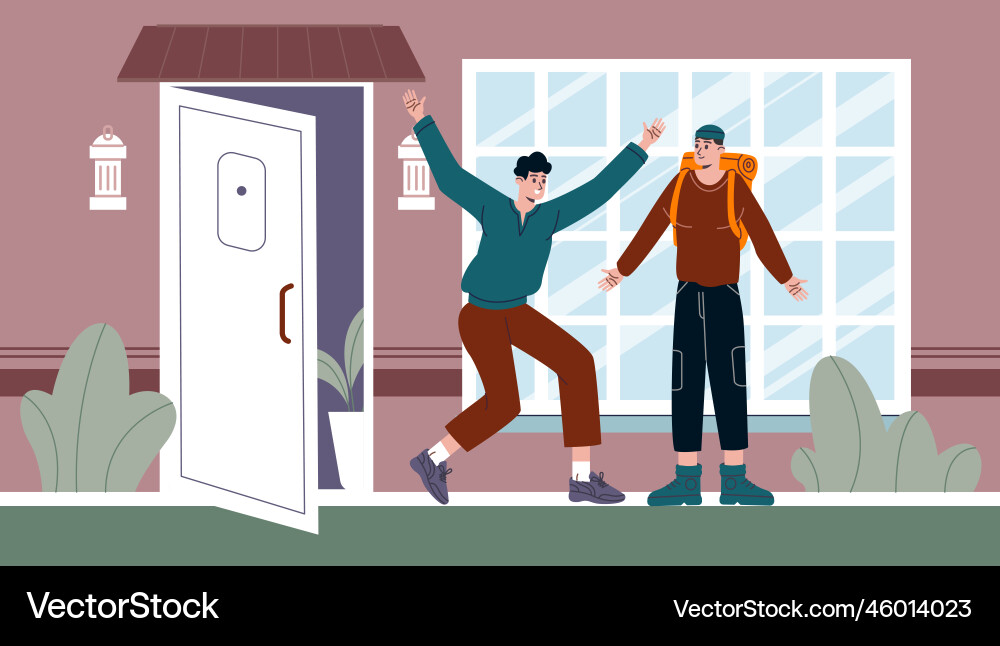 Return home long awaited friends meeting Vector Image