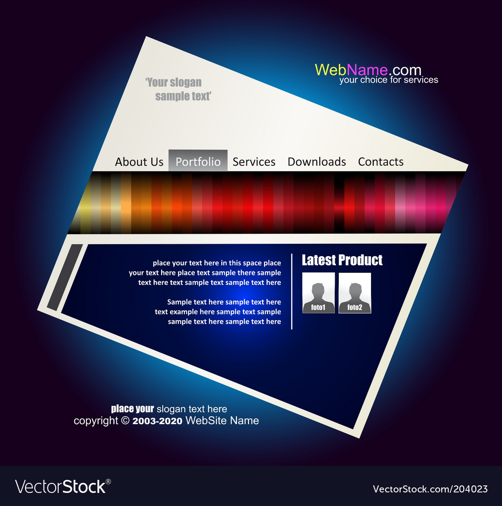 Webstite template Royalty Free Vector Image - VectorStock