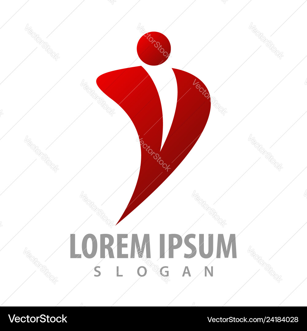 Abstract businessman character logo concept Vector Image
