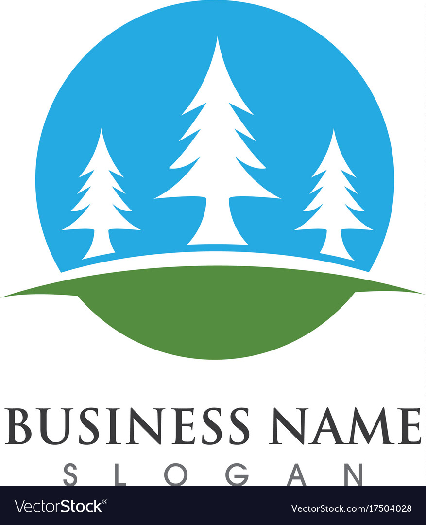 Cedar tree logo template Royalty Free Vector Image